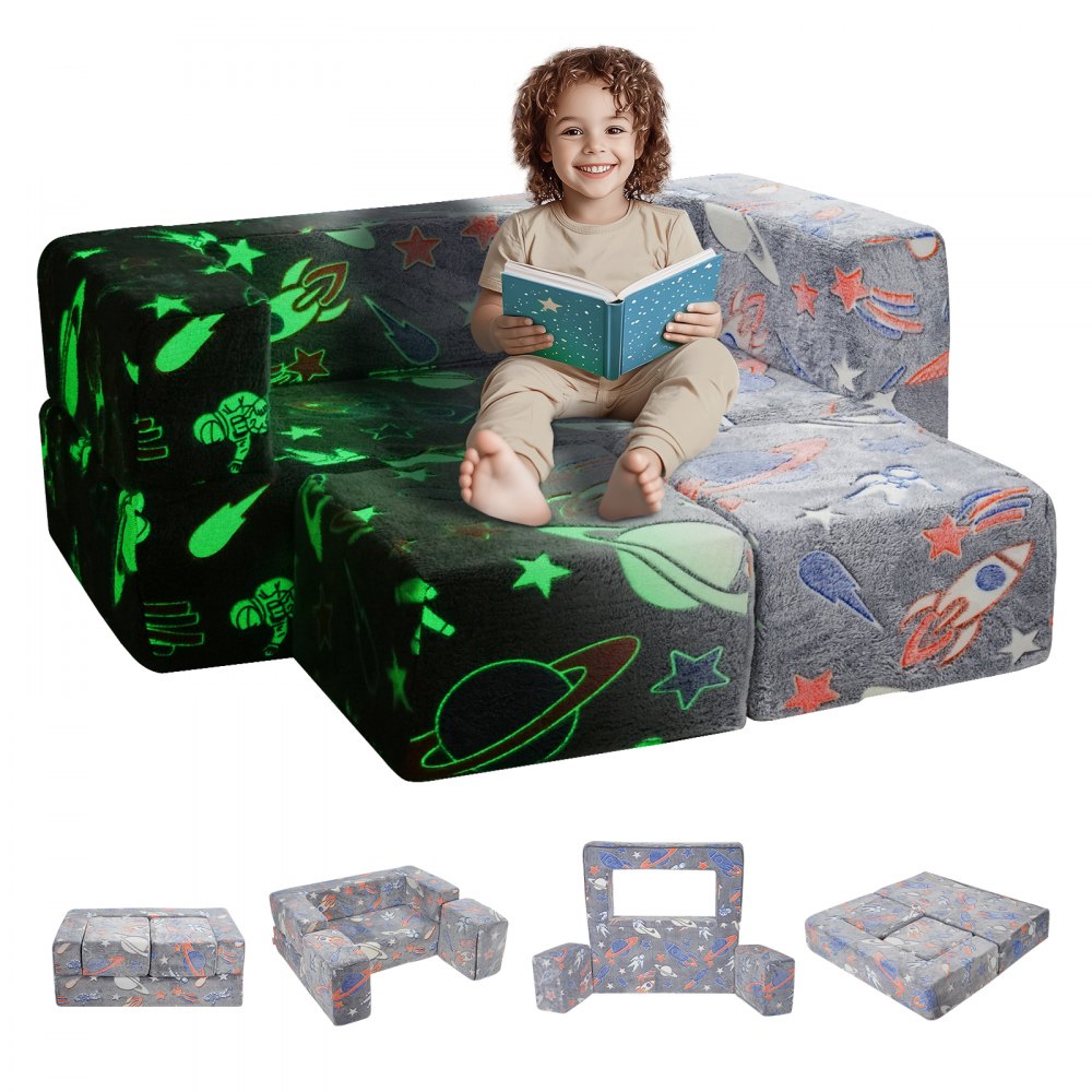 VEVOR Spielsofa Modulsofa Spielmöbel Modulares Kindersofa Grau ...