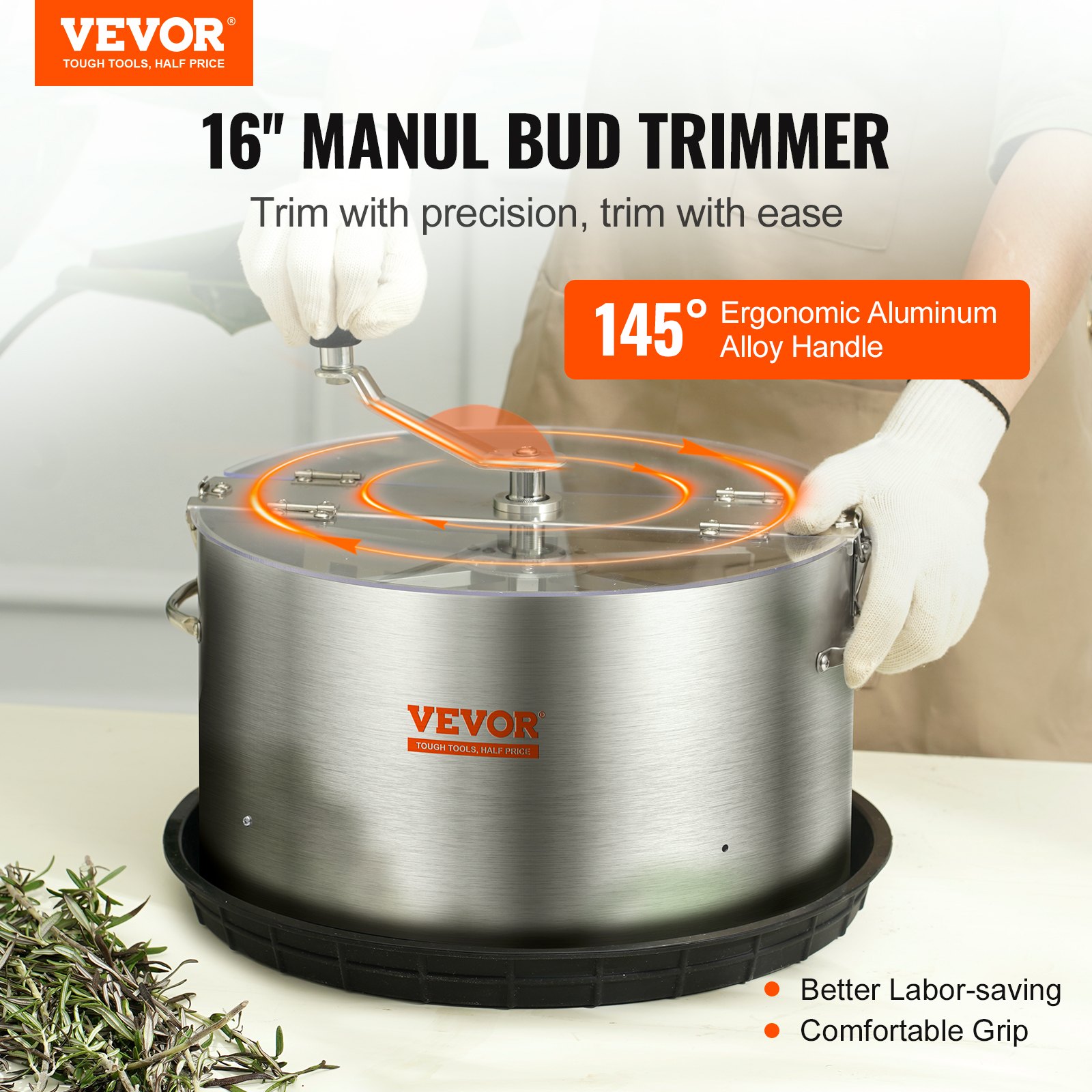 VEVOR 406,4 mm Erntemaschine Manuell Trimmer Knospen Trimmer 2 Arten ...