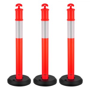 VEVOR Verkehrsleitpfosten Leitpfosten 3 Stk. (114 cm) mit befüllbarem ...