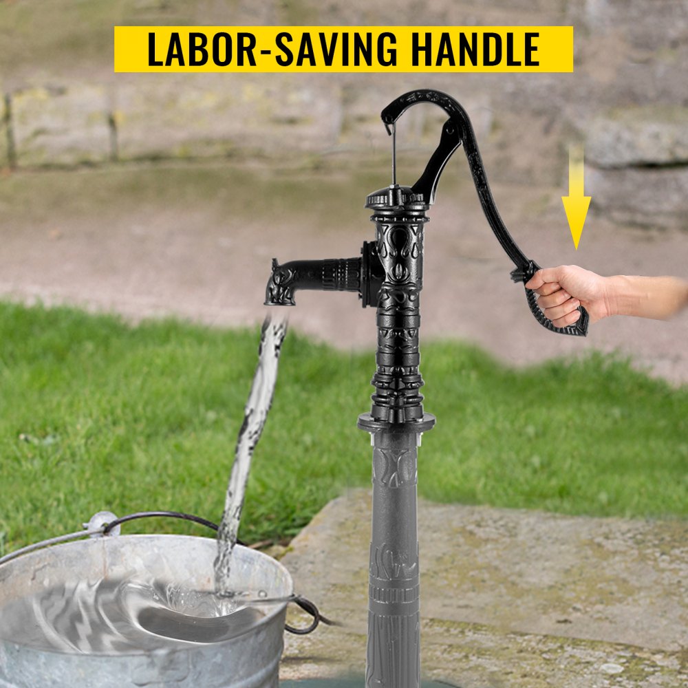 VEVOR Schwengelpumpe Gusseisen 40x15x68cm Handschwengelpumpe mit ...