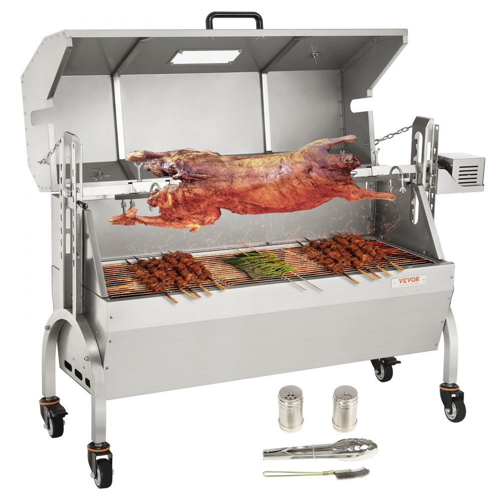 VEVOR VEVOR Barbacoa de Carbón con Asador Eléctrico Carga de 60 kg Kit ...