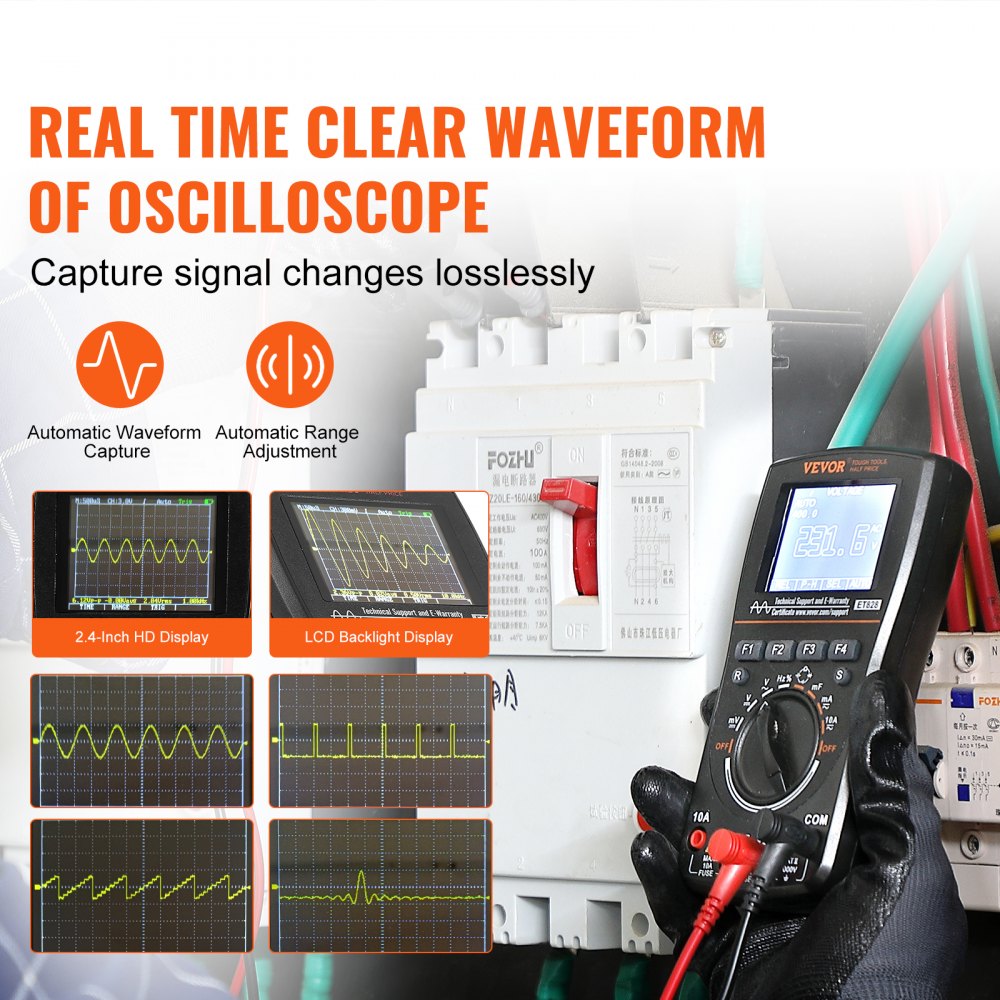 VEVOR Oscilloscope Numérique Multimètre 2-en-1 Portable Taux d ...