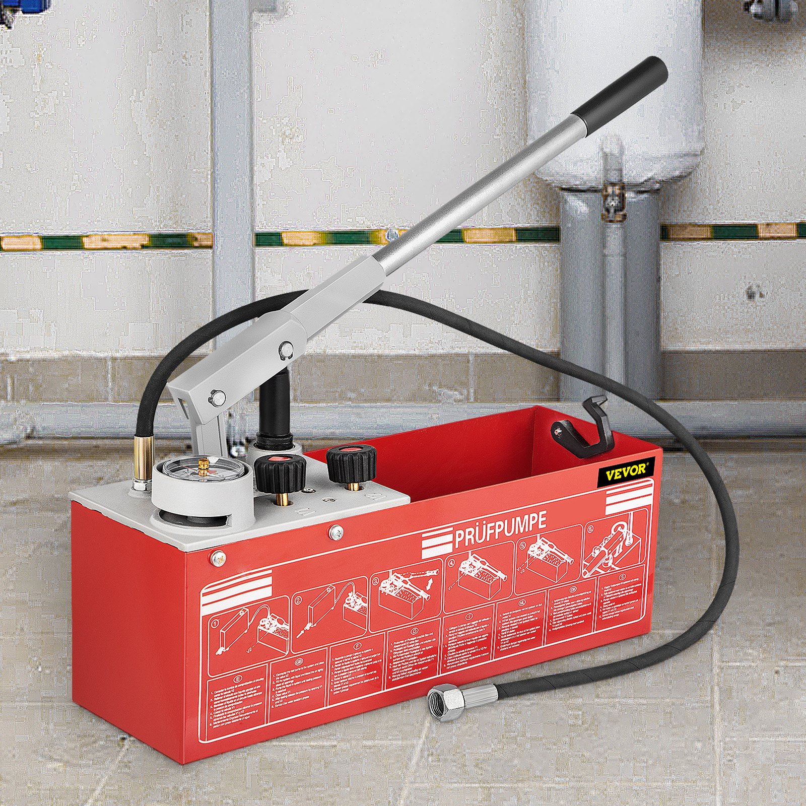 VEVOR Pompe d'Essai de Pression 60 bars 860 psi 6 MPa Pompe d'épreuve ...