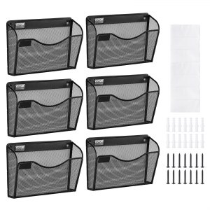 VEVOR Support mural de fichiers, 6 PCs, 1 poche, porte-documents en ...