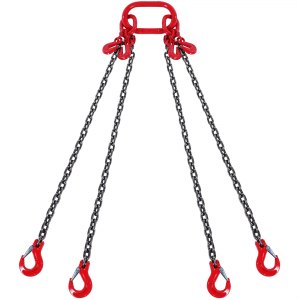 VEVOR Braca a Catena 4 Trefoli G80 8 mm x 300 cm con Ganci di ...