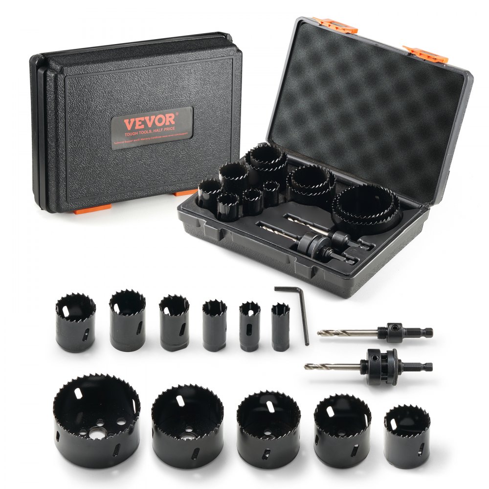 VEVOR Kit di Seghe a Tazza Strumenti in Valigetta 11 Pezzi, Set di ...