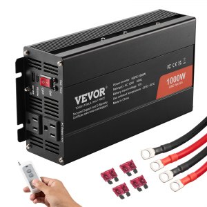 VEVOR Inversor de onda sinusoidal pura, 1000 vatios, inversor de corriente CC 12 V a CA 120 V ...