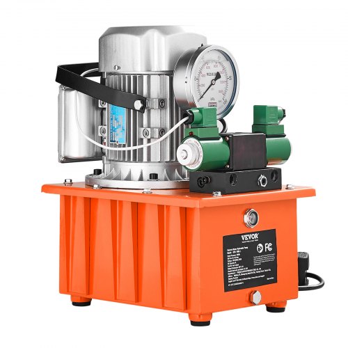 Bomba hidráulica eléctrica VEVOR, 10000 PSI 750W 110V 488 in³/8L de capacidad, válvula solenoide ...