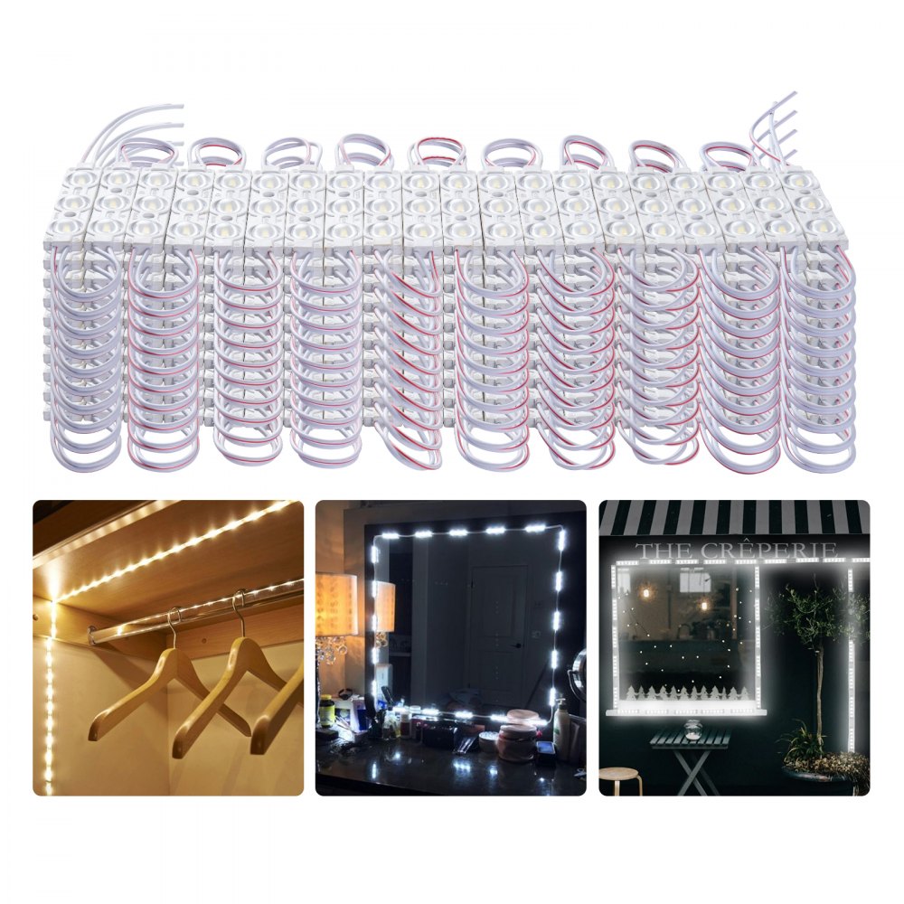 VEVOR 200 luces LED para escaparate, 103 pies CC 12 V, luces de módulo ...