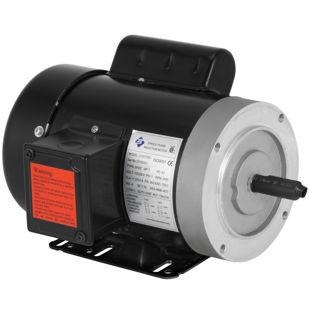 Nuevo Motor Eléctrico 1Hp 120156C Monofásico 56C Marco TEFC 115/230V ...