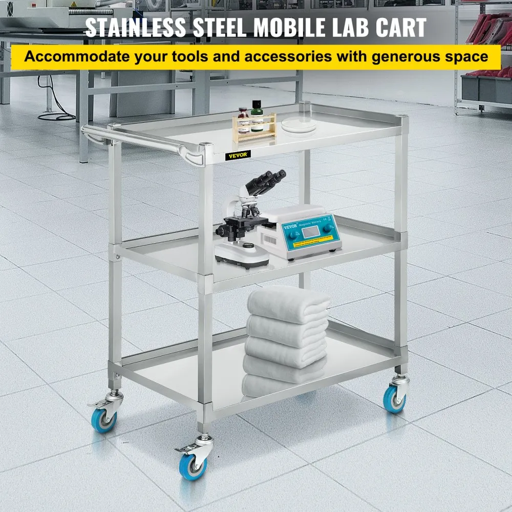 Carro utilitario de laboratorio VEVOR, carro de laboratorio rodante con ...