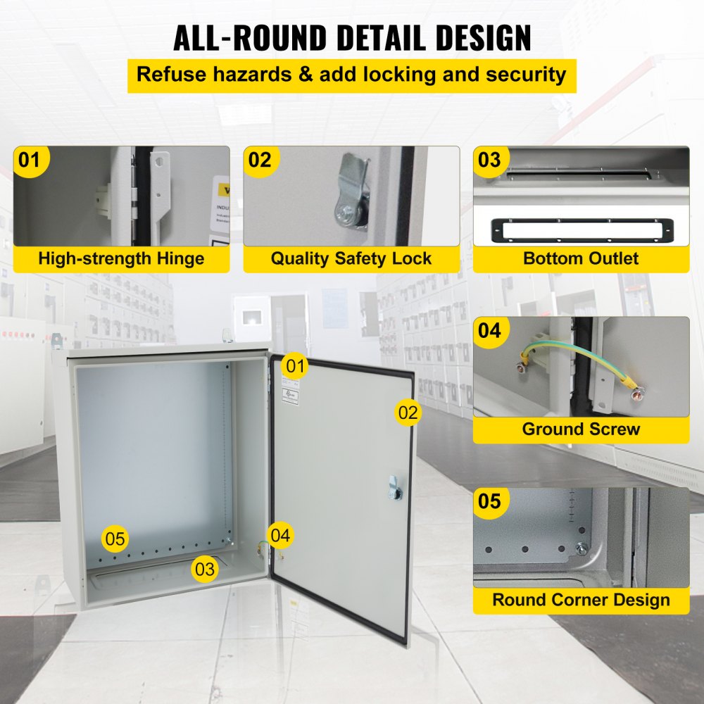 Caja eléctrica VEVOR, 20'' x 16'' x 8'', caja exterior NEMA 4 certificada por UL, caja de ...