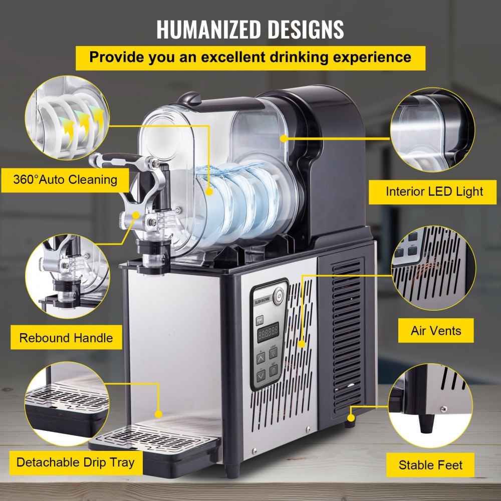 VEVOR Máquina de Slushy Machine, 3L Daiquiri Machine Commercial ...