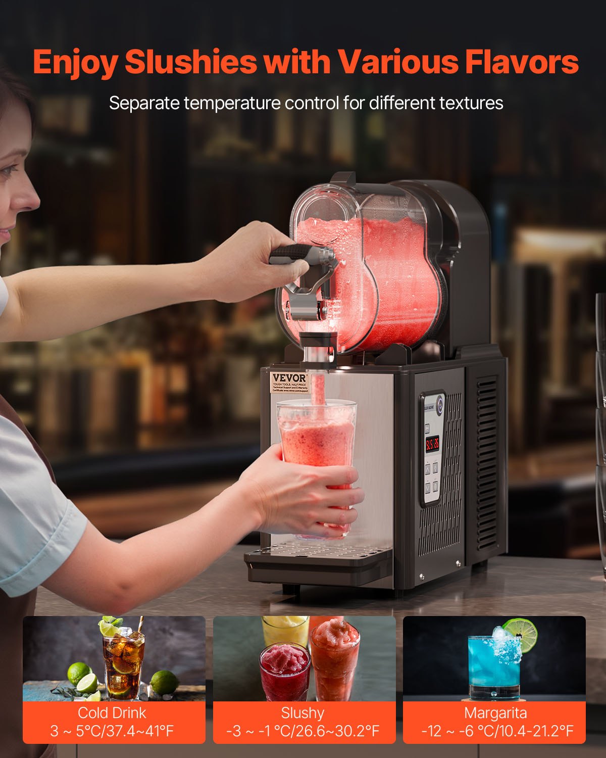 VEVOR Máquina de granizados Maquina para frappe de Slushy Machine 3L ...