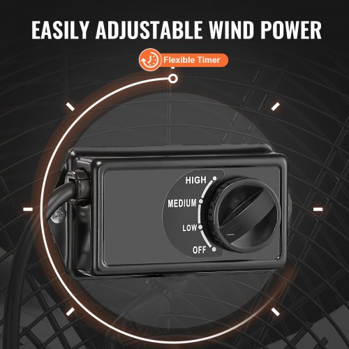 VEVOR trommelventilator vloerventilator standventilator 3 snelheden ...