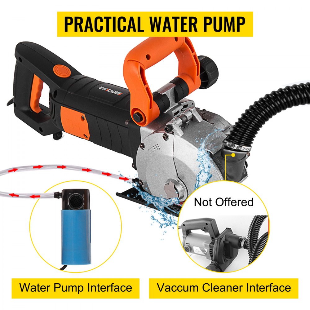 VEVOR Elektrische Muurfrees 4800W Elektrische Sleuffrees 0-5000 Omw/min ...