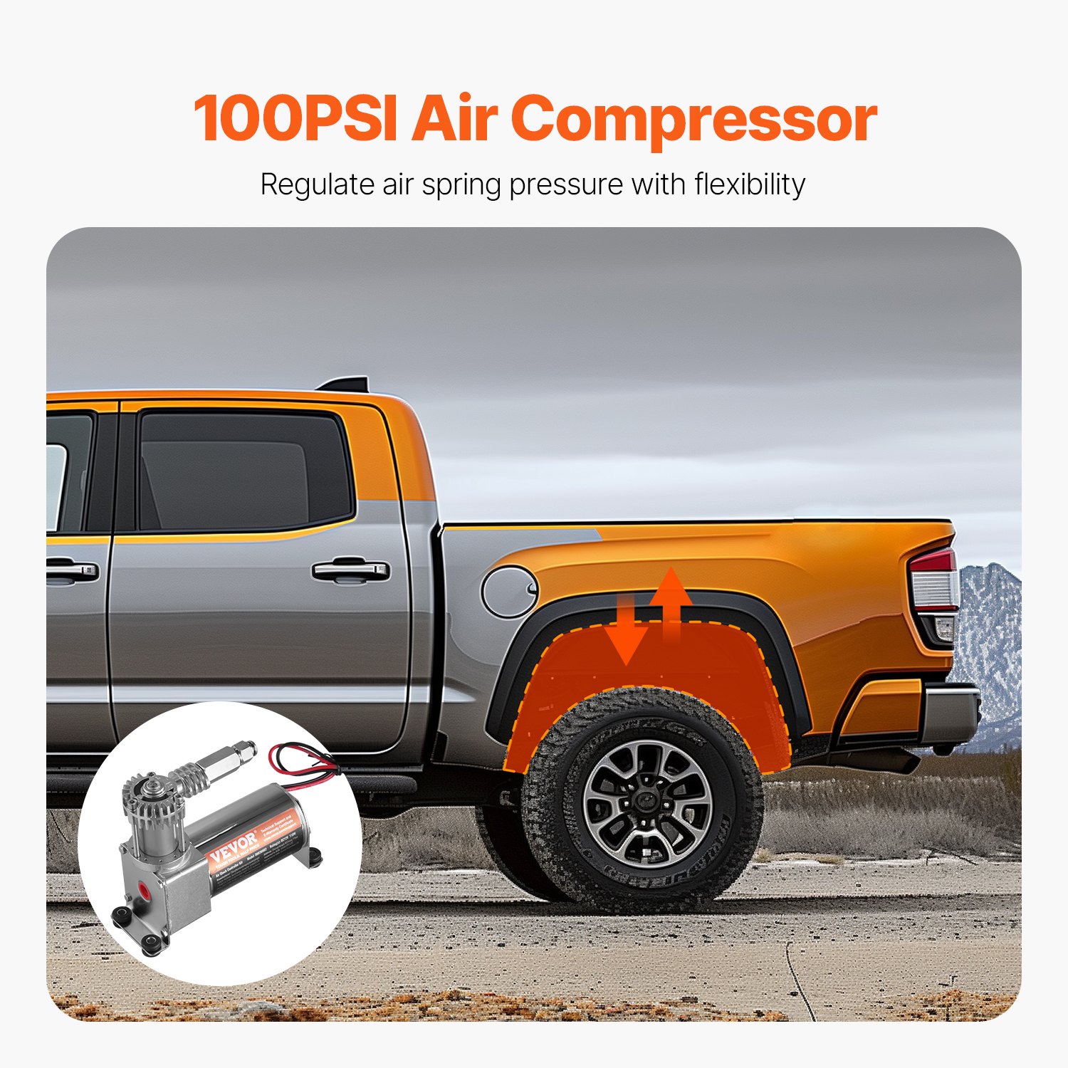 VEVOR Luchtdruk Schokdemperset 12V 100 PSI On-Board Luchtcompressor ...