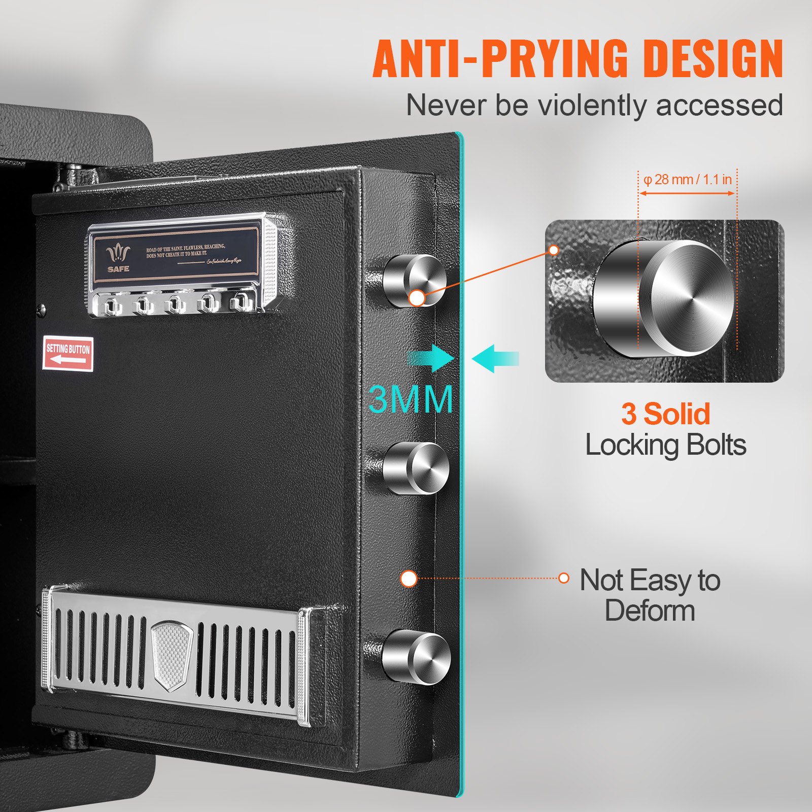 VEVOR Safe Box Lock Beveiliging voor Cash Gun 1,8 kubieke voet ...