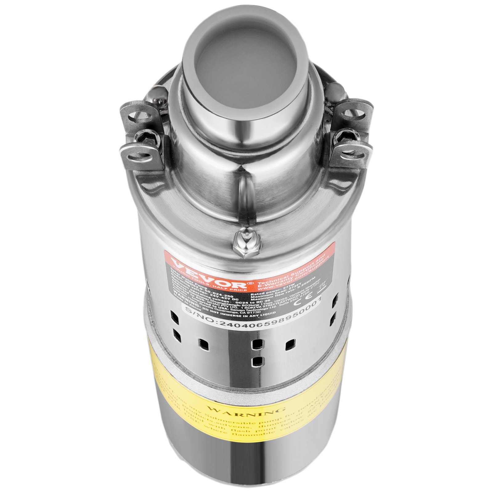 VEVOR Zonne-waterpomp, 24 V DC, 277 W, Dieptepomp, Max. Debiet 2,1 m³/u ...