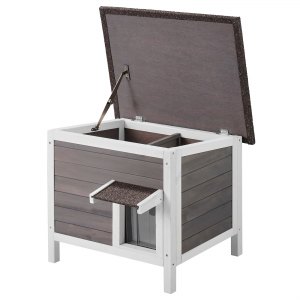 VEVOR Kattenhuis Cat Cave Kattenhut Hout Buiten Winterbestendig ...