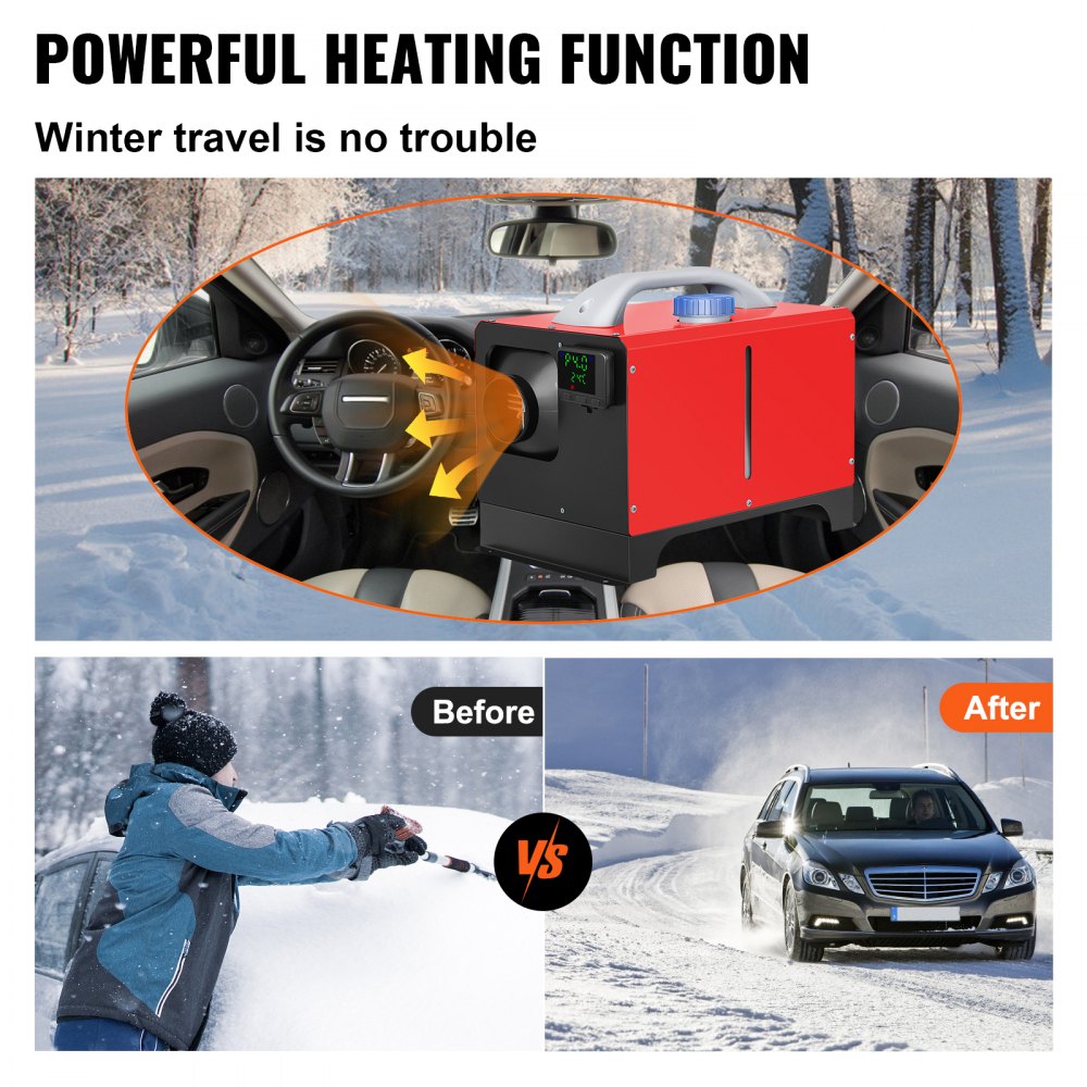 VEVOR Auto Diesel Luchtverwarmer 12V 8KW Standkachel Diesel Rood ...