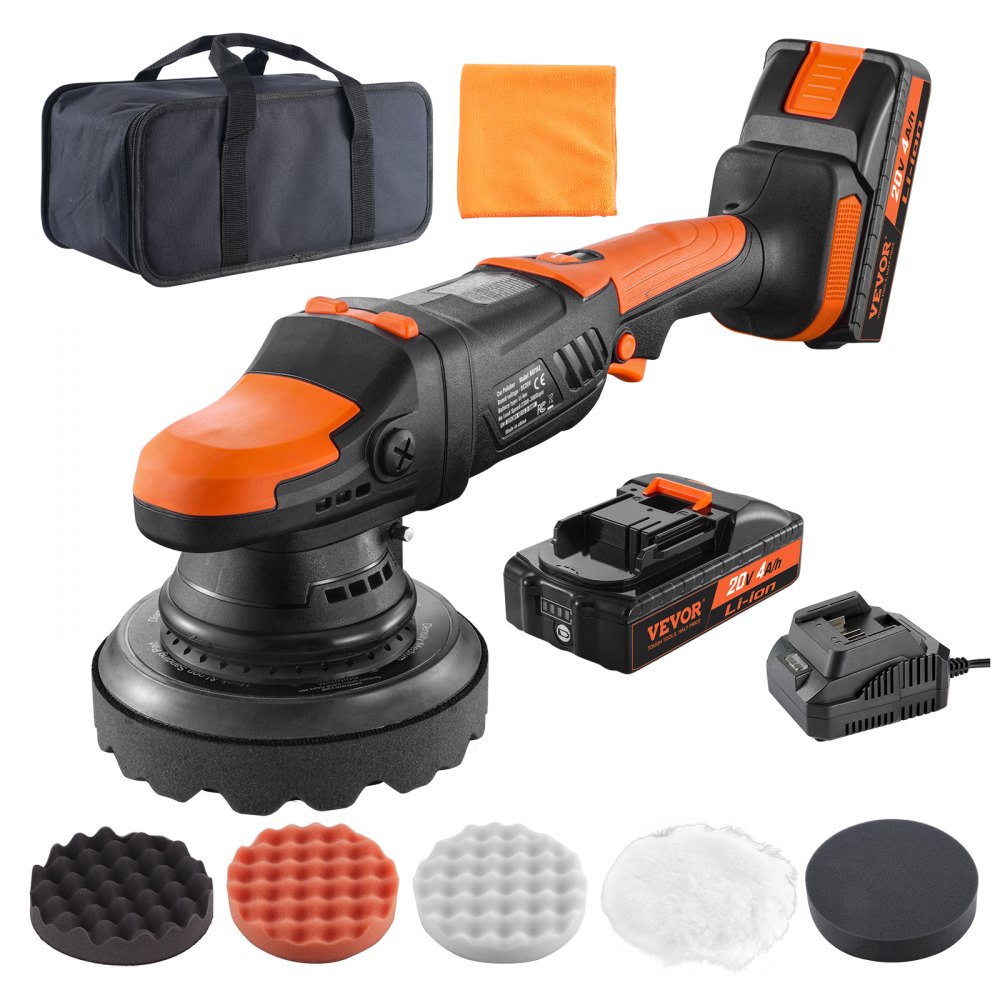VEVOR 20V draadloze polijstmachine, 6 inch dubbelwerkende borstelloze ...