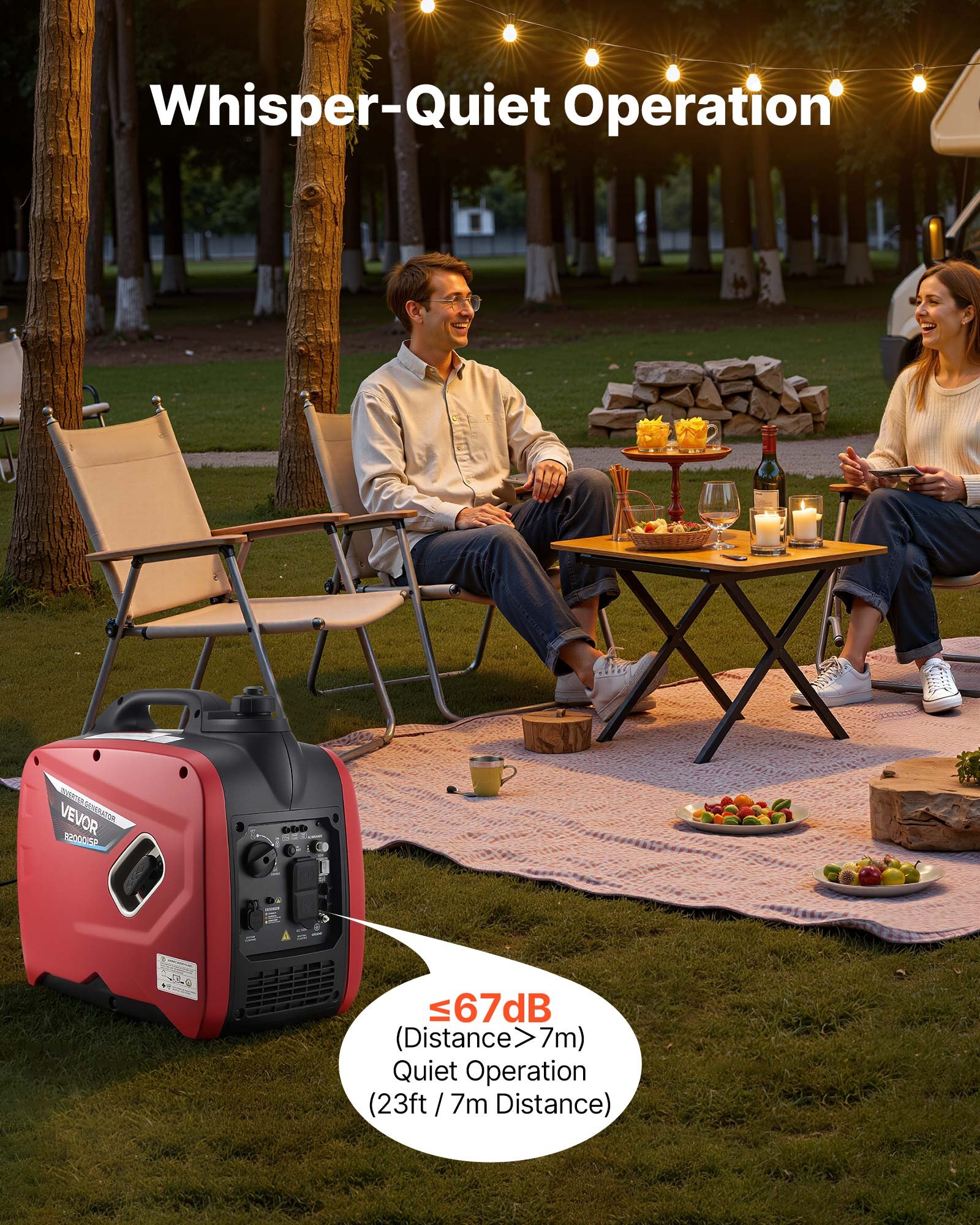 VEVOR Inverter Generator, 2900W Peak Watt Quiet Inverter Generator ...