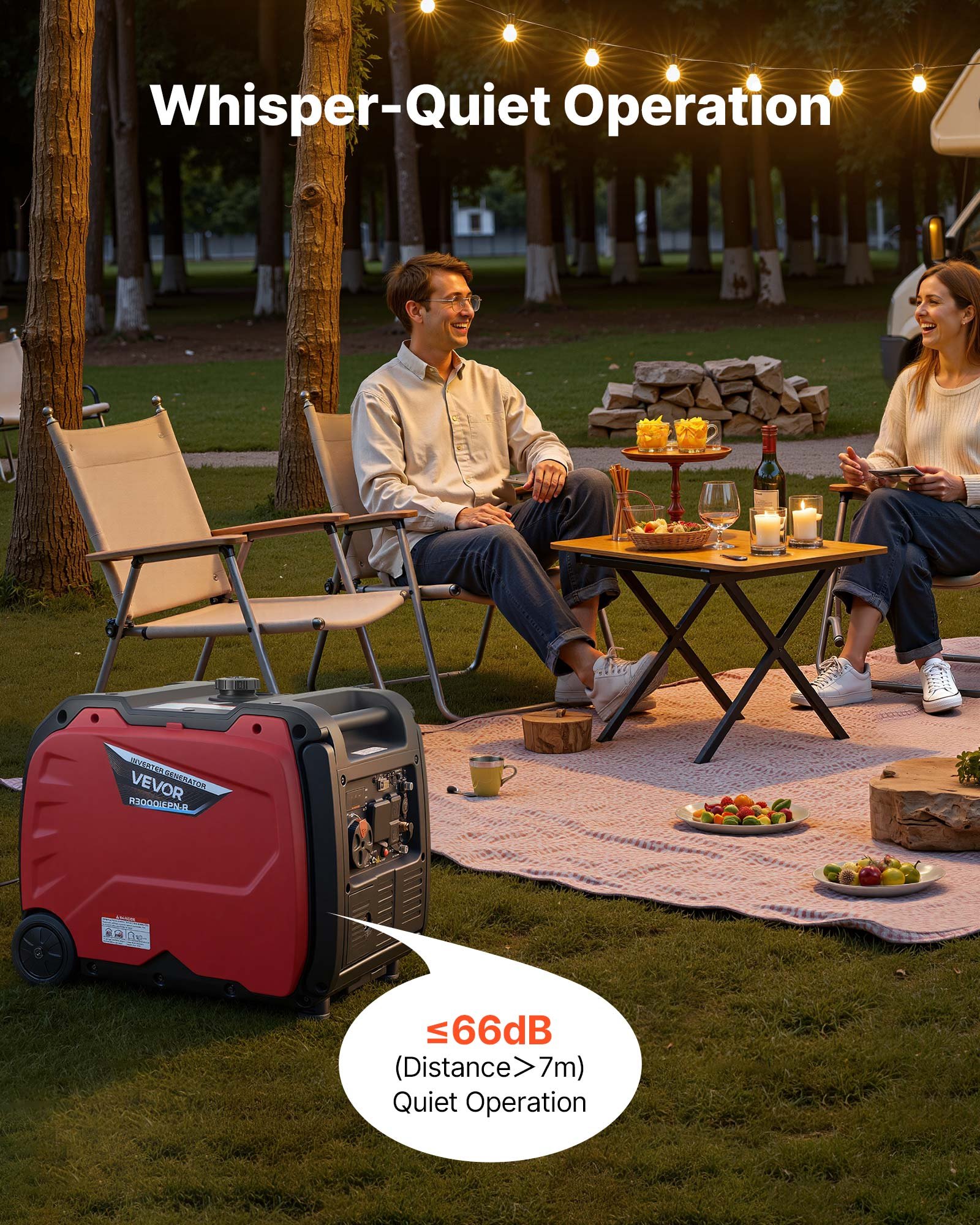 VEVOR Inverter Generator, 4200W Peak Watt Quiet Inverter Generator ...