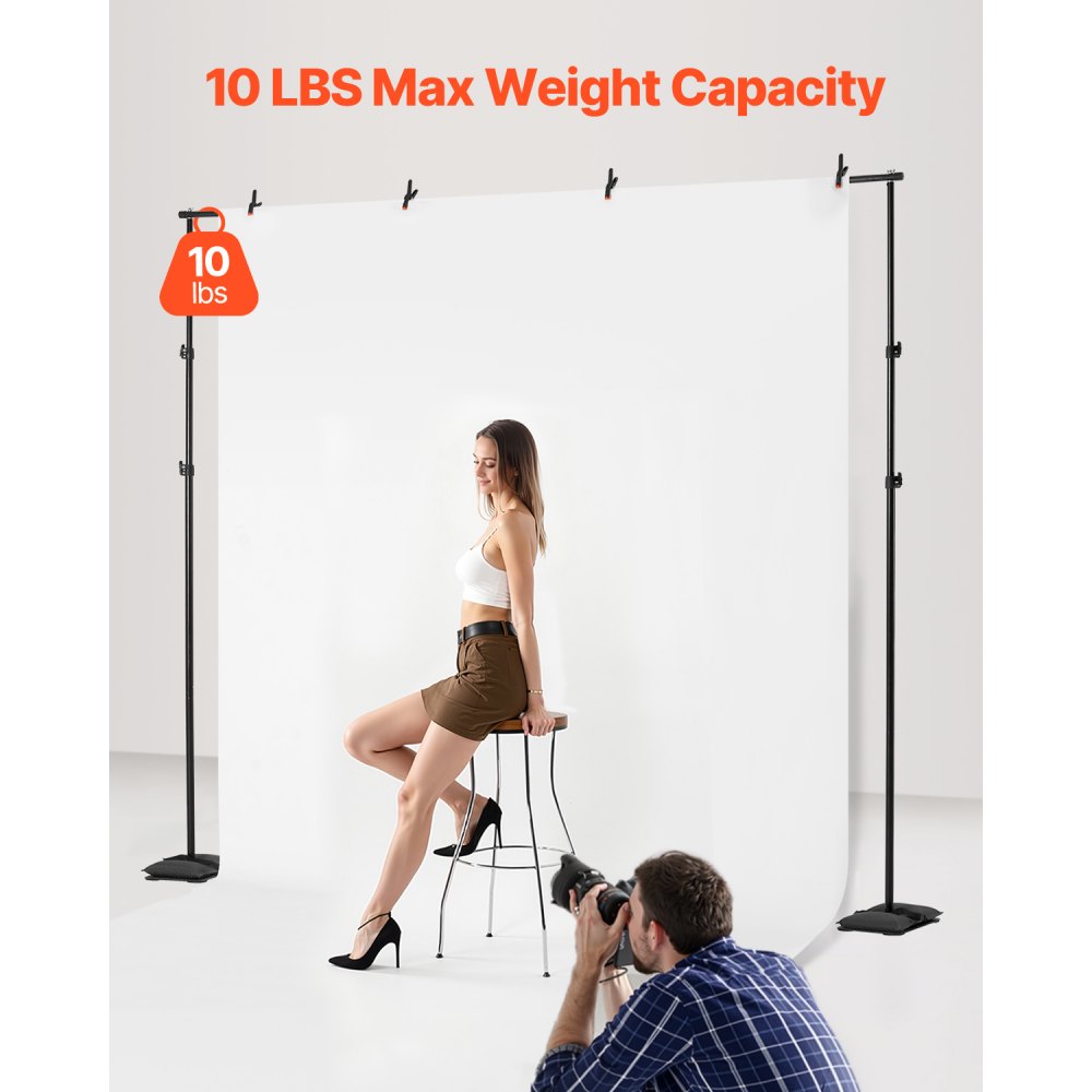 VEVOR Backdrop Stand Background Stand Kit 8.5 x 10 ft for Party & Photo ...