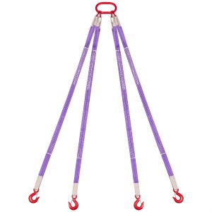 VEVOR Lifting Sling Straps, Four Leg Polyester Bridle Sling with Hooks ...