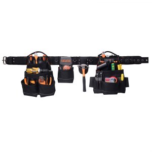 VEVOR Tool Belt, 18 Pockets Professional Tool Pouch for Men, Heavy Duty ...