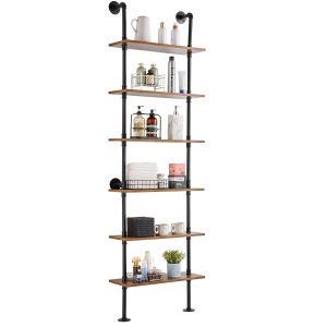 VEVOR Industrial Pipe Shelf 6 Tier 24x9.84in Wall-Mount for Kitchen ...