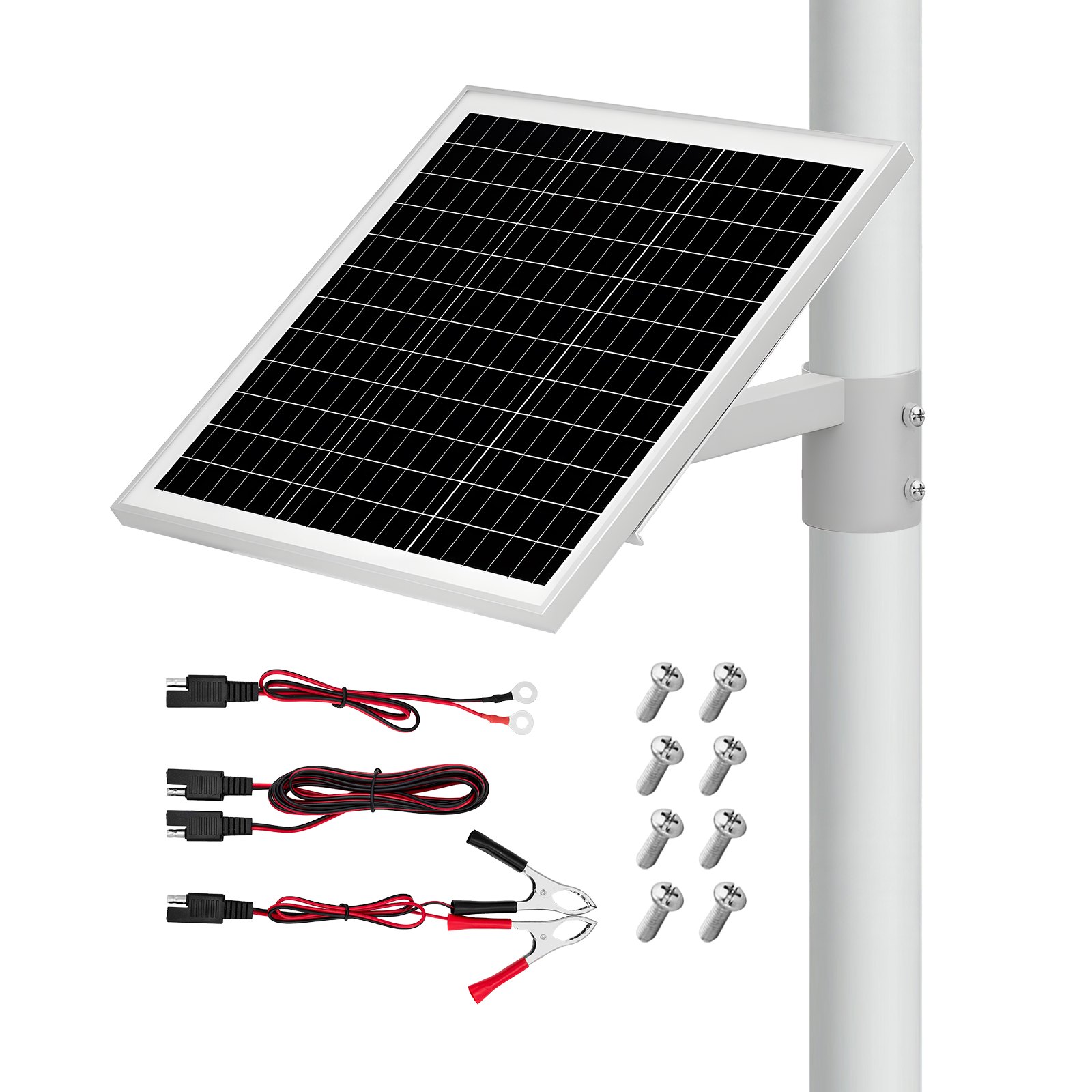 VEVOR 20W 12V Solar Panel Battery Charger, Solar Battery Trickle ...