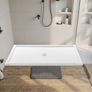 VEVOR Shower Pan, 60″ L x 36″ W Single Threshold Shower Base, Rectangle ...