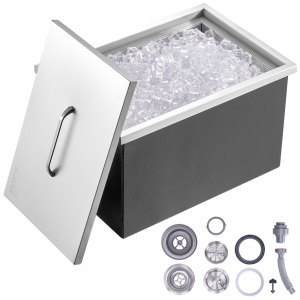 VEVOR Drop in Ice Chest, 22"L x 17"W x 12"H Stainless Steel Ice Cooler ...