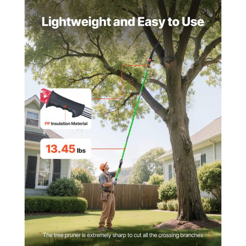 VEVOR Manual Pole Saw Extendable Pole Tree Pruner 3.87-27 ft 65Mn Steel ...