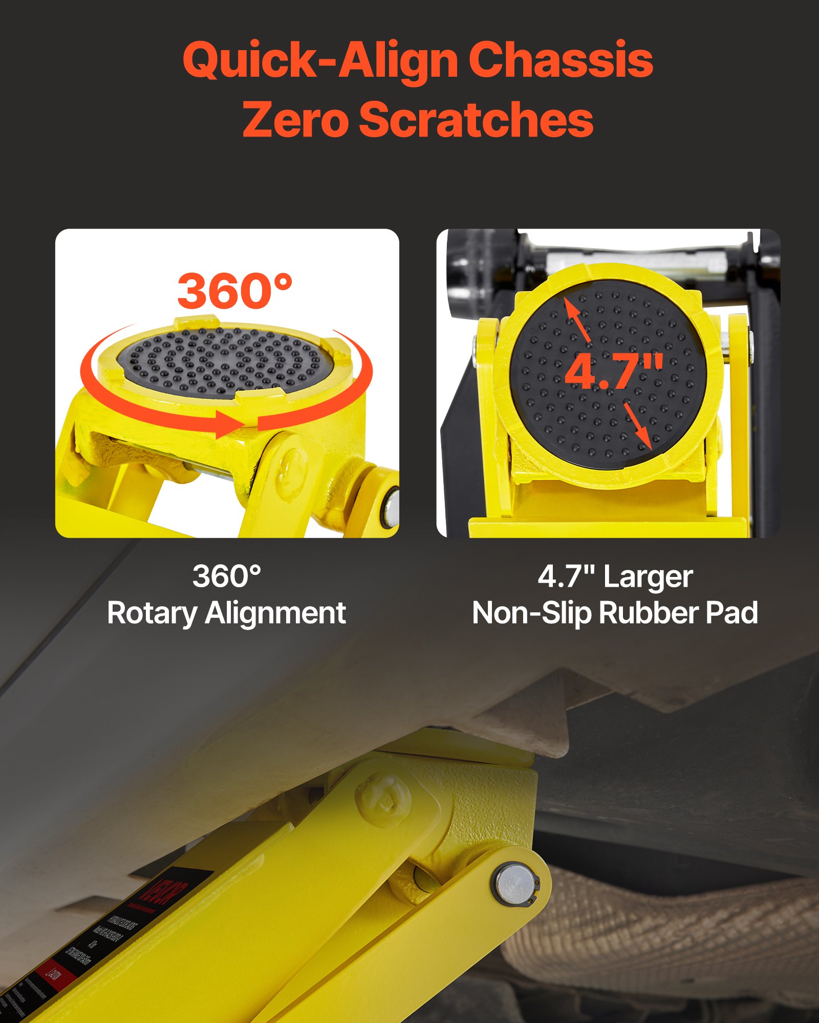 VEVOR Low Profile Floor Jack, 4 Ton (8818 lbs) Capacity, Steel Racing ...