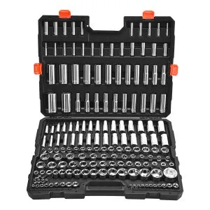 VEVOR Socket Set, 163 Pieces, 3/8 & 1/4 & 1/2 inch Drive Socket Tool ...