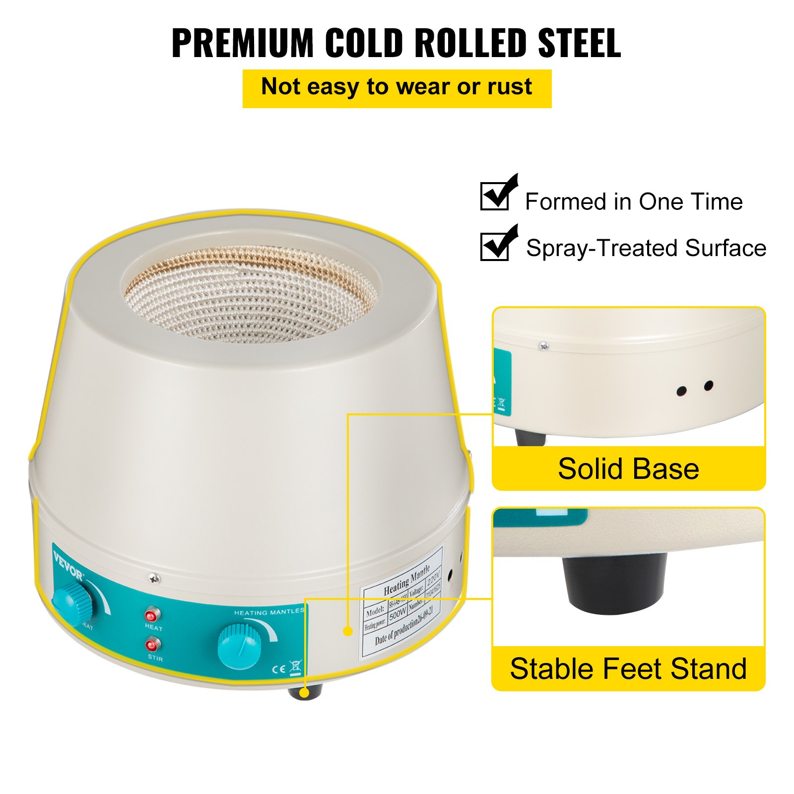 350W Magnetic Stirrer Heating Mantle 1000ml for Round Bottom Flask ...