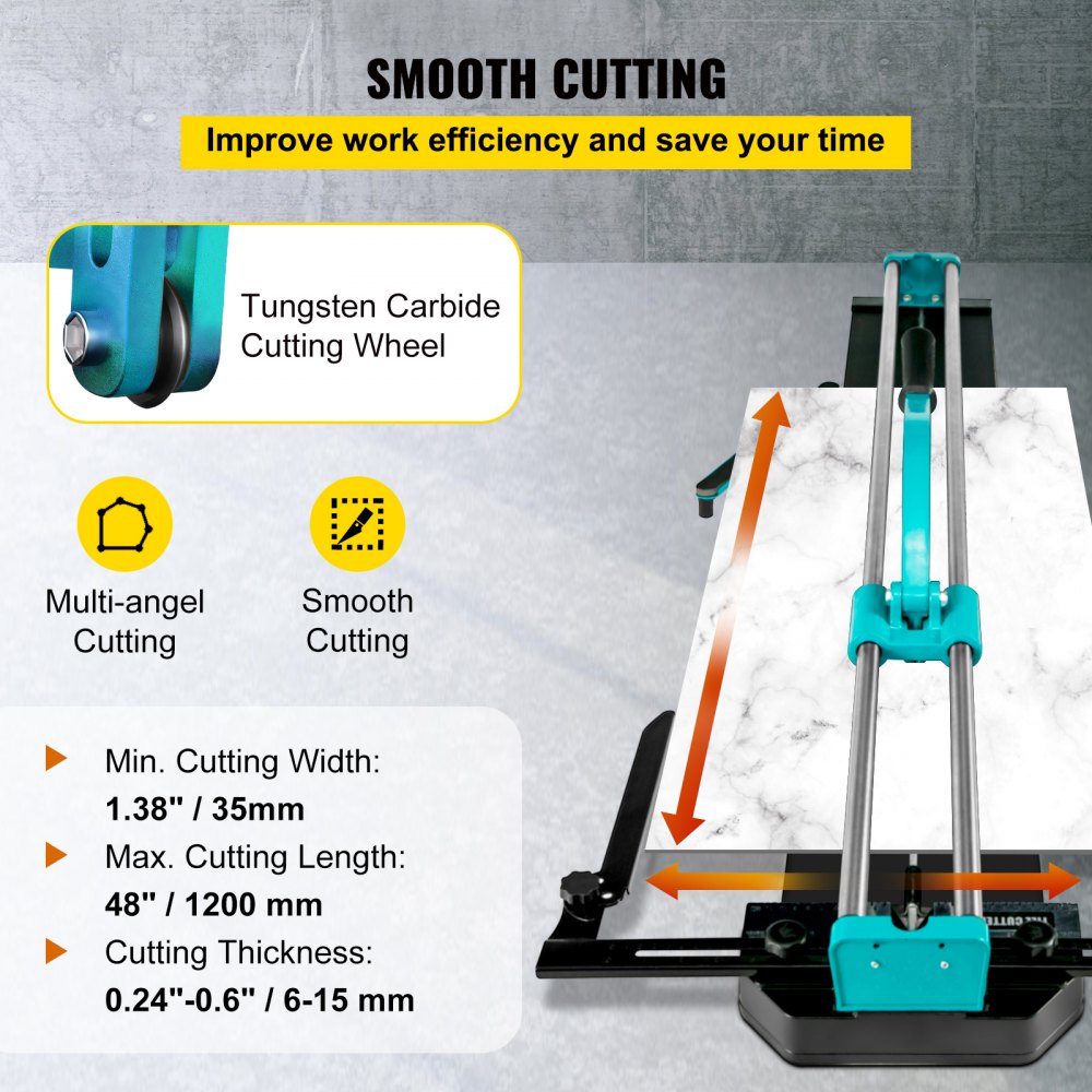 VEVOR Manual Tile Cutter, 48 Inch Ceramic Floor Tile Cutter, All-Steel ...