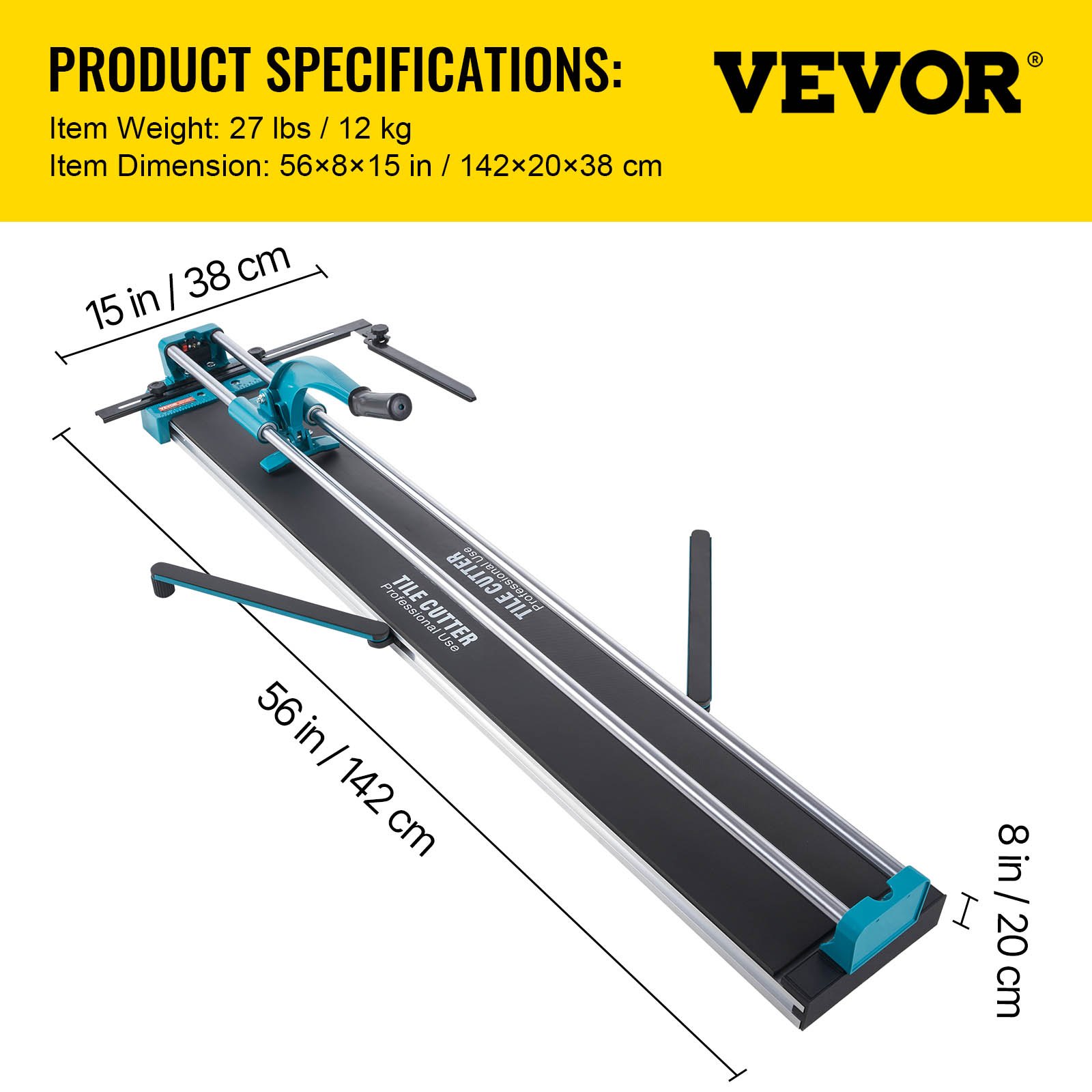 VEVOR Manual Tile Cutter 48"/1200mm Cutting Machine w/ Laser Guide for ...