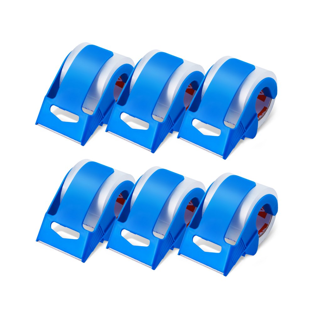 VEVOR Scotch Packaging Tape — Strong 6 Rolls with Dispenser