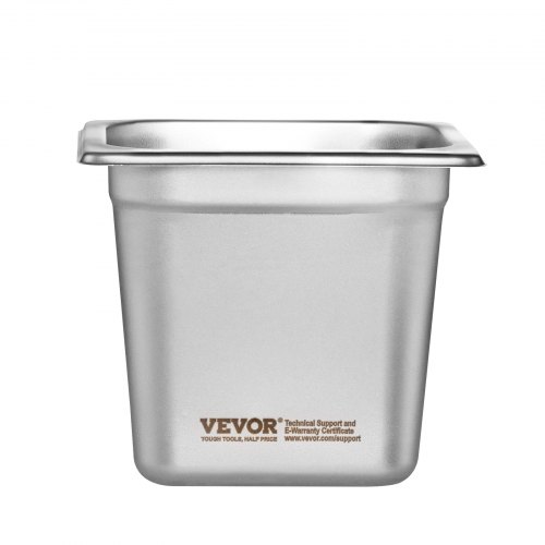 VEVOR 6 Pack Hotel Pans, 1/6 Size Anti-Jam Steam Pan, 0.8mm Thick ...