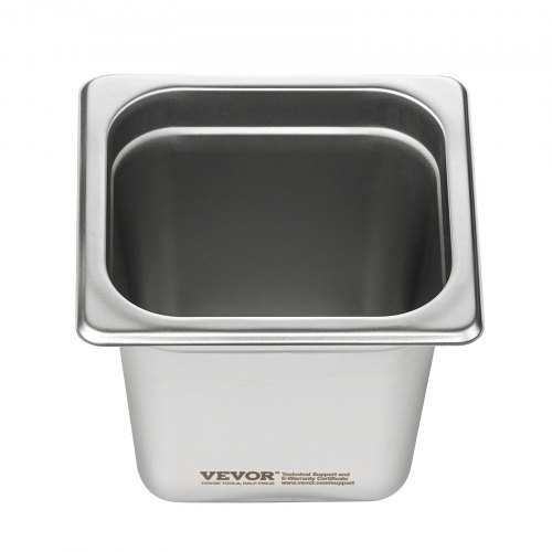 VEVOR 6 Pack Hotel Pans, 1/6 Size Anti-Jam Steam Pan, 0.8mm Thick ...