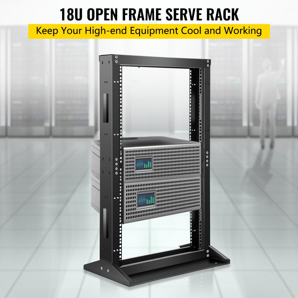 Vevor Open Frame Server Rack Network Server Rack 18u 2 Post 19" Steel ...