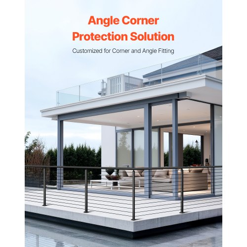 VEVOR Cable Railing Post, 42x1x2 Inch Corner Railing Post, with L ...