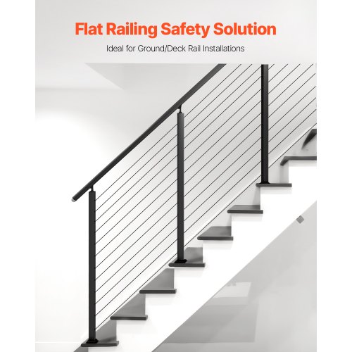 VEVOR Cable Railing Post, 42x1x2 Inch Stair Railing Post, with Pre ...