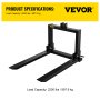 VEVOR 3 Point Hitch Pallet Fork 2000lbs, Fork Attachment for Category 1 Tractor, 25.5''x22''x41 ...