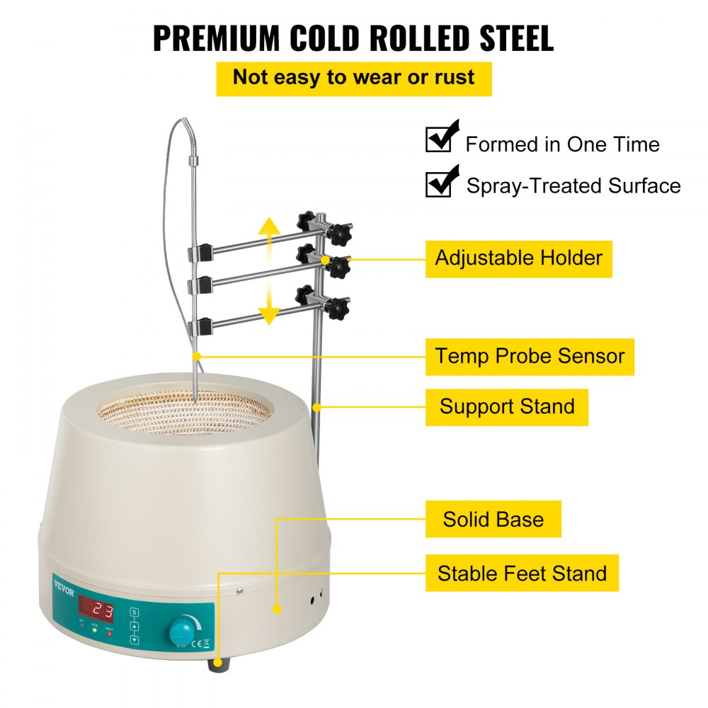 VEVOR Heating Mantle 2000ml Electric Magnetic Stirring Heating Mantle 600W Digital Magnetic ...