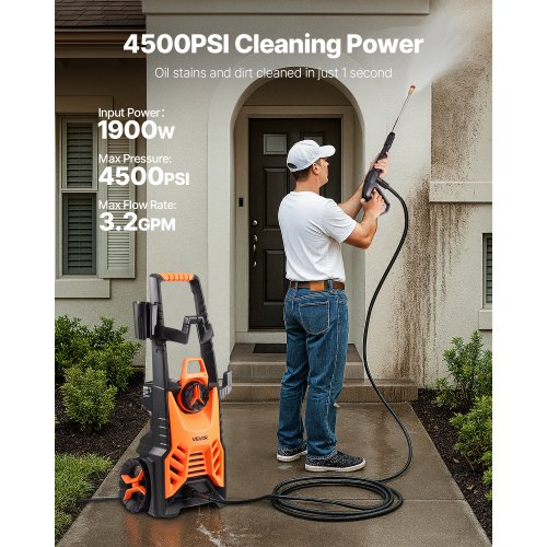 Electric Pressure Washer Max 4500 PSI 3.2 GPM with Nozzles & Foam ...